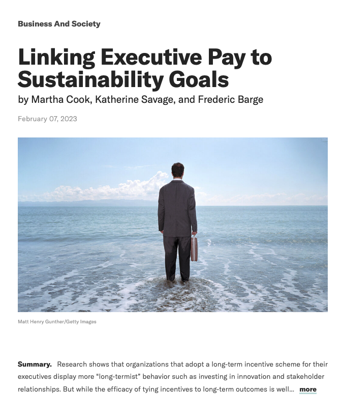 Linking Executive Pay to Sustainability Goals | IFC Beyond the Balance Sheet